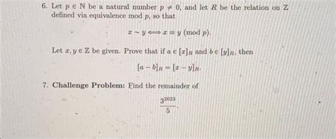 Solved Let PN Be A Natural Number P And Let R Be The Chegg
