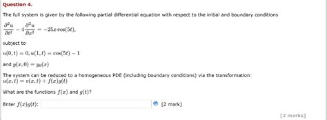 Solved Question The Full System Is Given By The Following Chegg