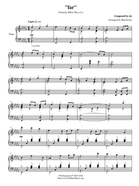 Umineko No Naku Koro Ni Far Sheet Music Pdf Leisure Sports