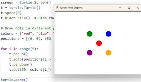 Python Turtle Dot How To Create Colorful Dots In Graphics
