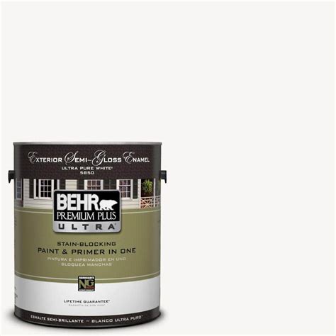 BEHR Premium Plus Ultra 1 Gal UL260 14 Ultra Pure White Semi Gloss