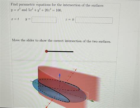 Solved Find Parametric Equations For The Intersection Of The Chegg