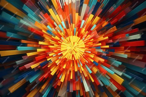 Premium Photo Abstract Sun And Geometric Shapes Pattern With Generative Ai