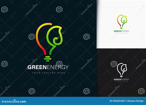 Green Energy Logo Design With Gradient Stock Vector Illustration Of
