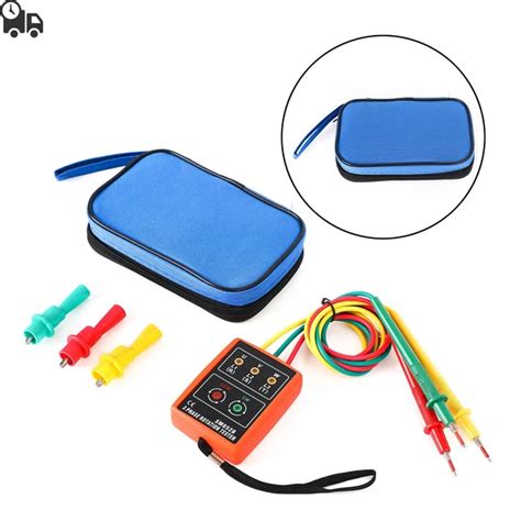 3 Phase Rotation Tester Ac Phase Sequence Meter Led Indicator 60v~600v