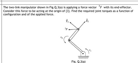 Solved The Two Link Manipulator Shown In Fig Q 3 A Is