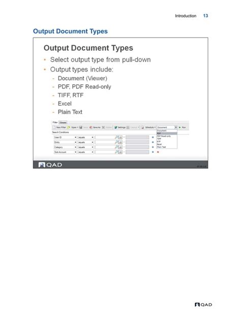 Mfg Pro Qad Reporting Framework Document Guide Pdf
