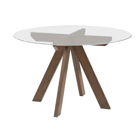 Steve Silver Wade Round Glass 48 In Leg Dining Table Seats 4 Wd500tttb