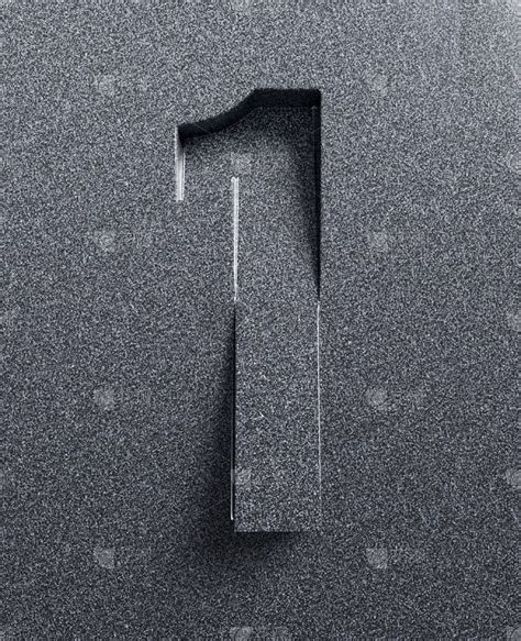 数字1 三维图形 字体 倾斜的 平视角 雕刻图像 垂直画幅 字母 艺术 形状
