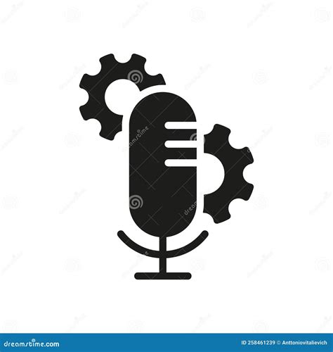 Microphone Sound Configuration Black Icon Microphone And Gear Cog