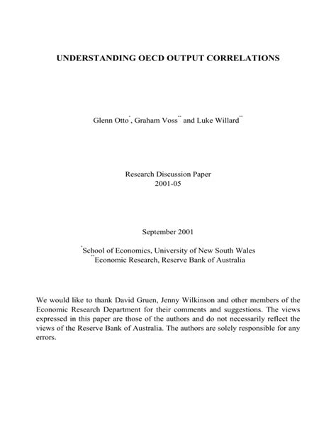 Understanding Oecd Output Correlations