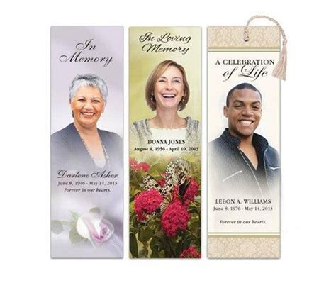 Custom Funeral Memorial Bookmark Template Funeral Program Site