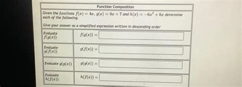 Solved Function Composition Chegg Com