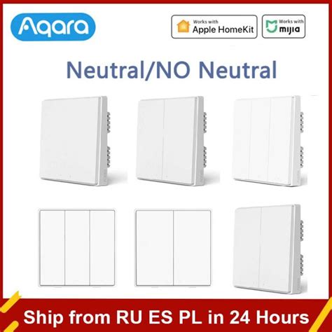 Aqara Smart Wall Switch D1 Zigbee Wireless Key Wifi Light Remote Control Zero Line Fire Wire No