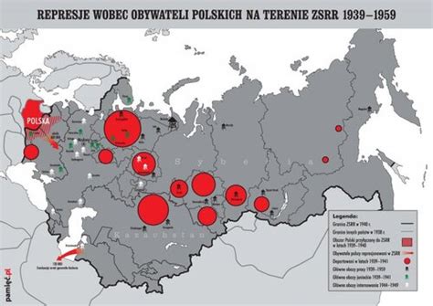 Mapa Represji Wobec Obywateli Polskich Na Terenie ZSRR 1939 1959