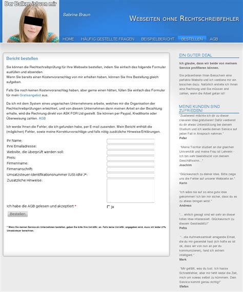 Rechtschreibfehler Auf Ihrer Website Blahblah De « Unser Täglich Spam