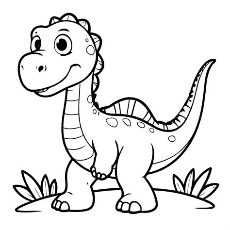 Premium Vector Cute Vector Illustration Dino Drawing For Colouring Page