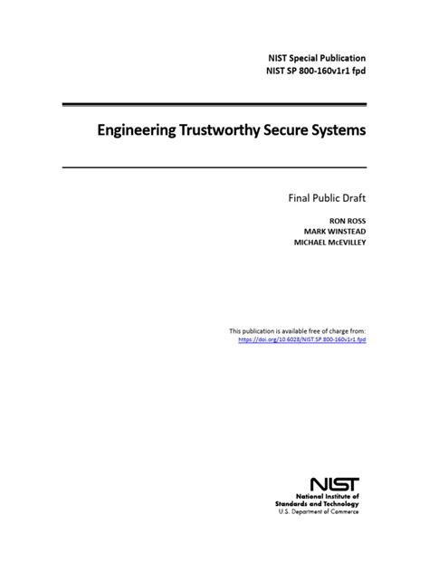 Nist Sp 800 160v1r1 Engineering Trustworky Secure Systems Pdf National Institute Of
