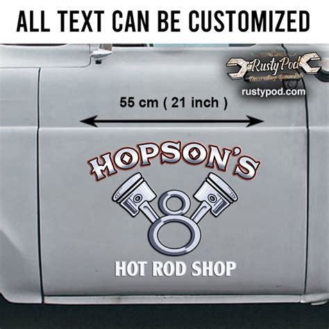 Personalized V8 Garage Piston Garage Hot Rod Garage Car Lettering