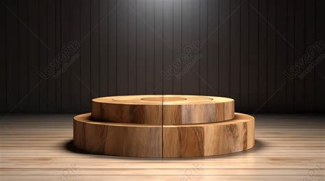 원형 디자인 유기 목재 연단의 놀라운 3d 렌더링 연단 배경 놀라 배경 원형 배경 이미지 Hd 연단 놀라 원형 배경