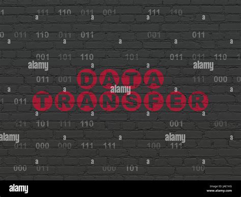 Data Concept Data Transfer On Wall Background Stock Photo Alamy