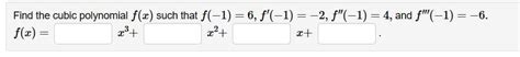 Solved Find The Cubic Polynomial F X Such That Chegg