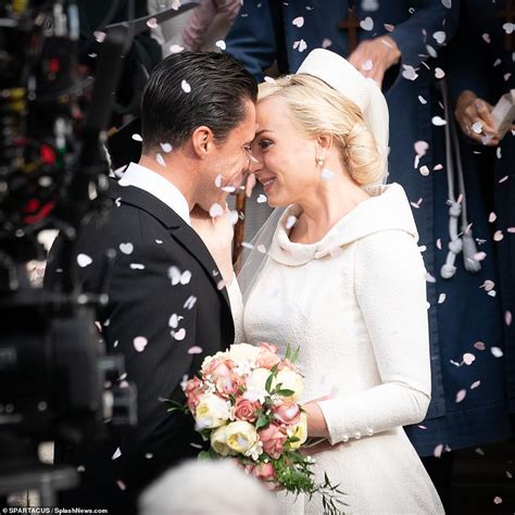 Call The Midwifes Helen George Is A Blushing Bride As She Ties The Knot On Screen With Olly Rix
