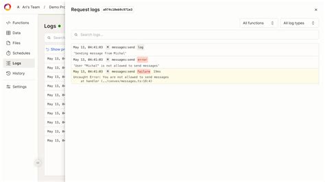 Logs Convex Developer Hub