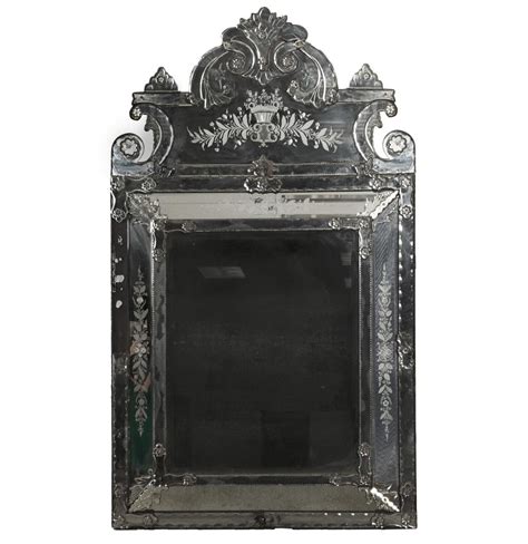 Lot Venetian Etched Glass Wall Mirror