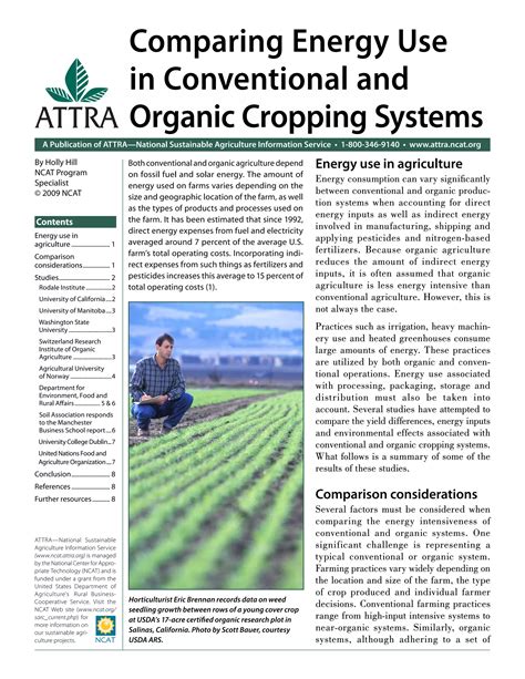 Comparing Energy Use in Conventional and Organic Cropping Systems | PDF