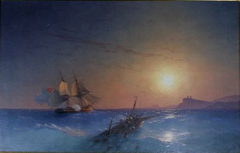 Айвазовский Иван Ivan Aivazovsky Встреча в вечернем море Пейзажи