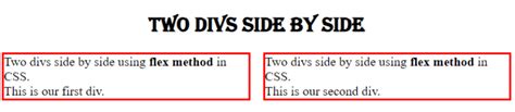 CSS Two Divs Side By Side