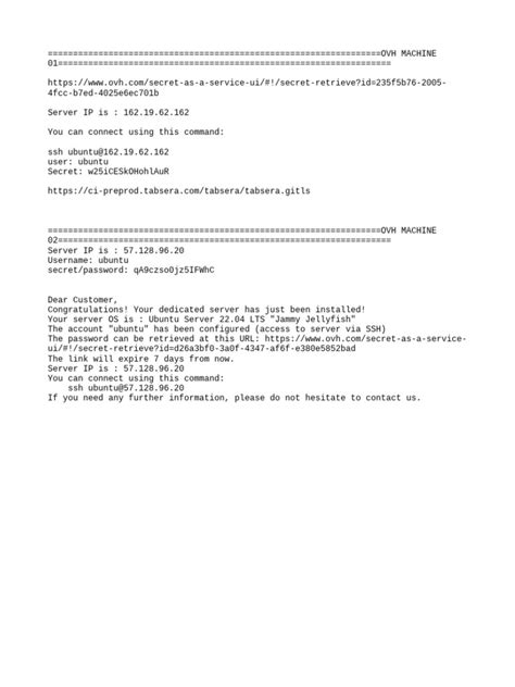 Ovh New Machine Access Pdf Computers