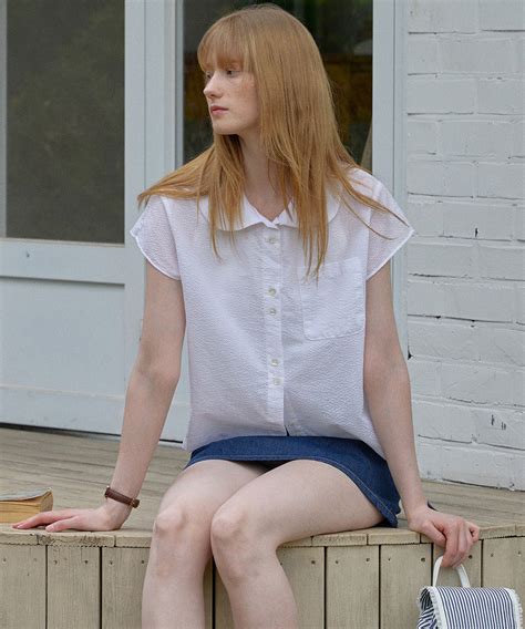 레터프롬문 썸머 시어서커 캡슬리브 셔츠 2 Colors