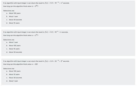 Solved If An Algorithm With Input Integer N Can Return The