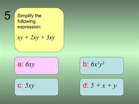 Part 1 Revision Simplifying Algebraic Expression Ppt
