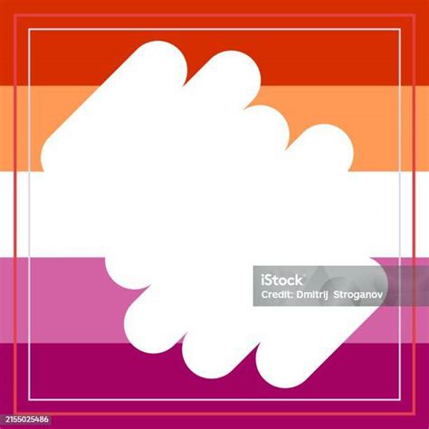 레즈비언 가시성 주 벡터 일러스트 레이 션 추상 레즈비언 프라이드 플래그 프레임 아이콘 벡터 레즈비언 깃발 국경 광장 Lgbt 그래픽 디자인 요소 중요한 날 0명에 대한