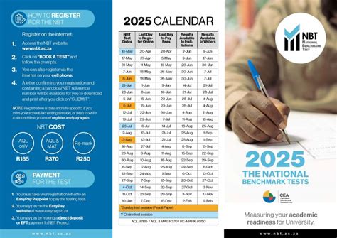Monyetla Bursary Project National Benchmark Test [nbt] 2025 Calendar