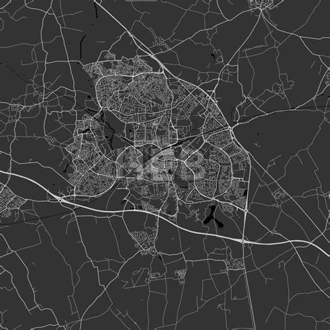 A Black And White Map Of The City Of London
