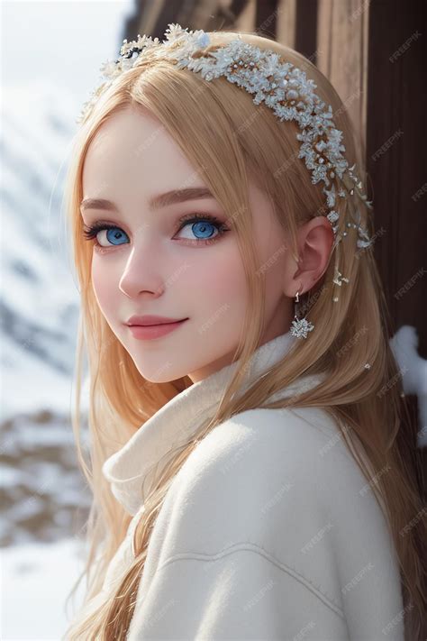 Premium Photo A Girl With Blonde Hair And A Flower In Her Hair