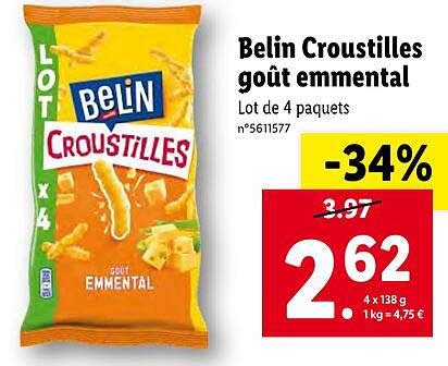 Promo Belin Croustilles Goût Emmental Belin chez Lidl iCatalogue fr