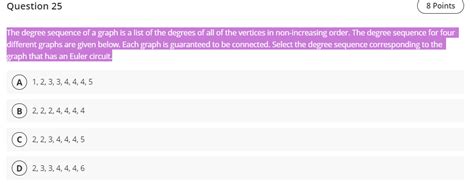 The Degree Sequence Of A Graph Is A List Of The