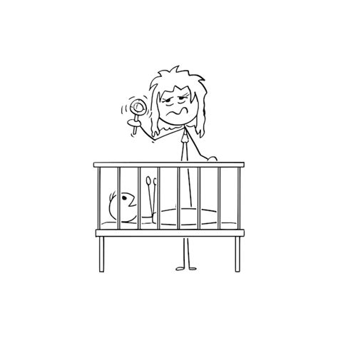 손으로 그린 가와이이 색칠 페이지 그림 프리미엄 벡터