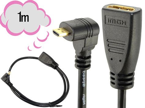 Down Angle Micro Hdmi Male To Hdmi Female Adapter Convertor Short Cable