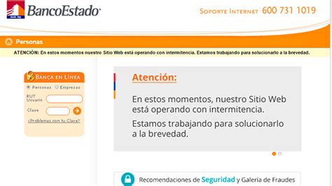 BancoEstado presenta intermitencias en sitio web y servicio telefónico Cooperativa cl