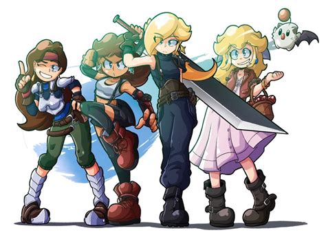 tifa lockhart princess peach cloud strife aerith gainsborough rosalina and 5 more final