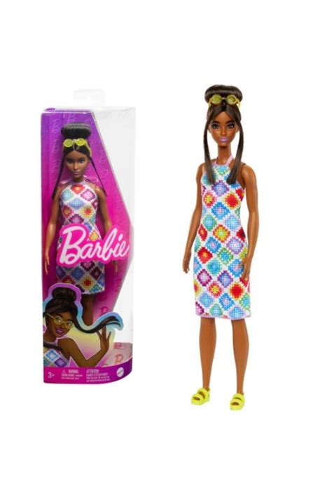 Barbie ბარბი ფეშენისტას სერიიდან ნაქსოვი ფერადი კაბით