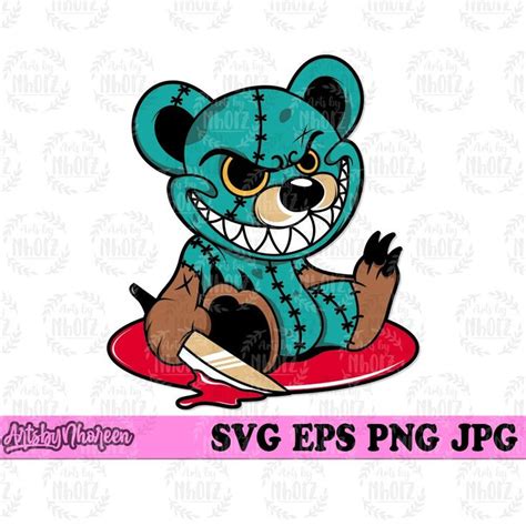 Scary Teddy Svg Horror Stuffed Toy Clipart Halloween Shirt Png
