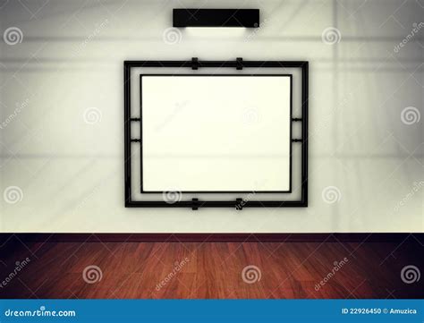 Blank Frame In Gallery 3d Render Stock Illustration Illustration Of