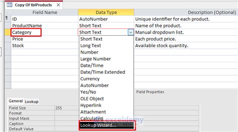 Using The Lookup Wizard To Create Dropdown Selections For Tables In